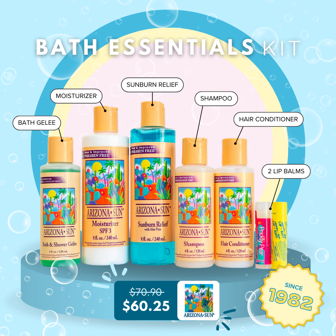 Bath Essentials Kit (Includes 8 oz Moisturizer, 8 oz Sunburn Relief, 4